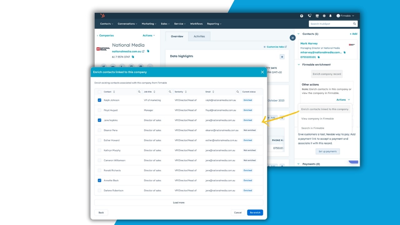 Firmable Enrichment HubSpot Integration | Connect Them Today